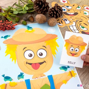 Scarecrow Emotions and Feelings Fall Printable Activity. Autumn Toddler ...