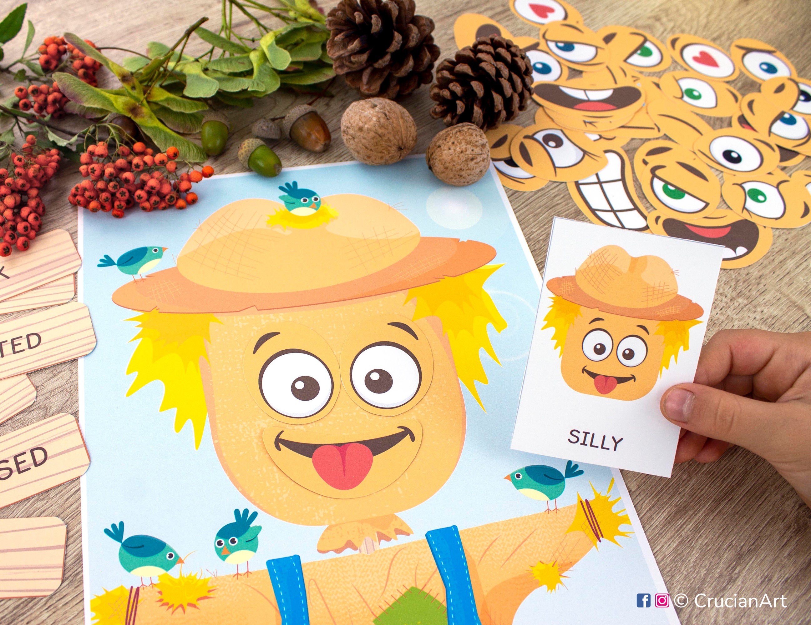 Scarecrow Emotions and Feelings Fall Printable Activity. - Etsy