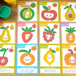 Fruits Playdough Mats. Printable Toddler, Preschool Educational ...