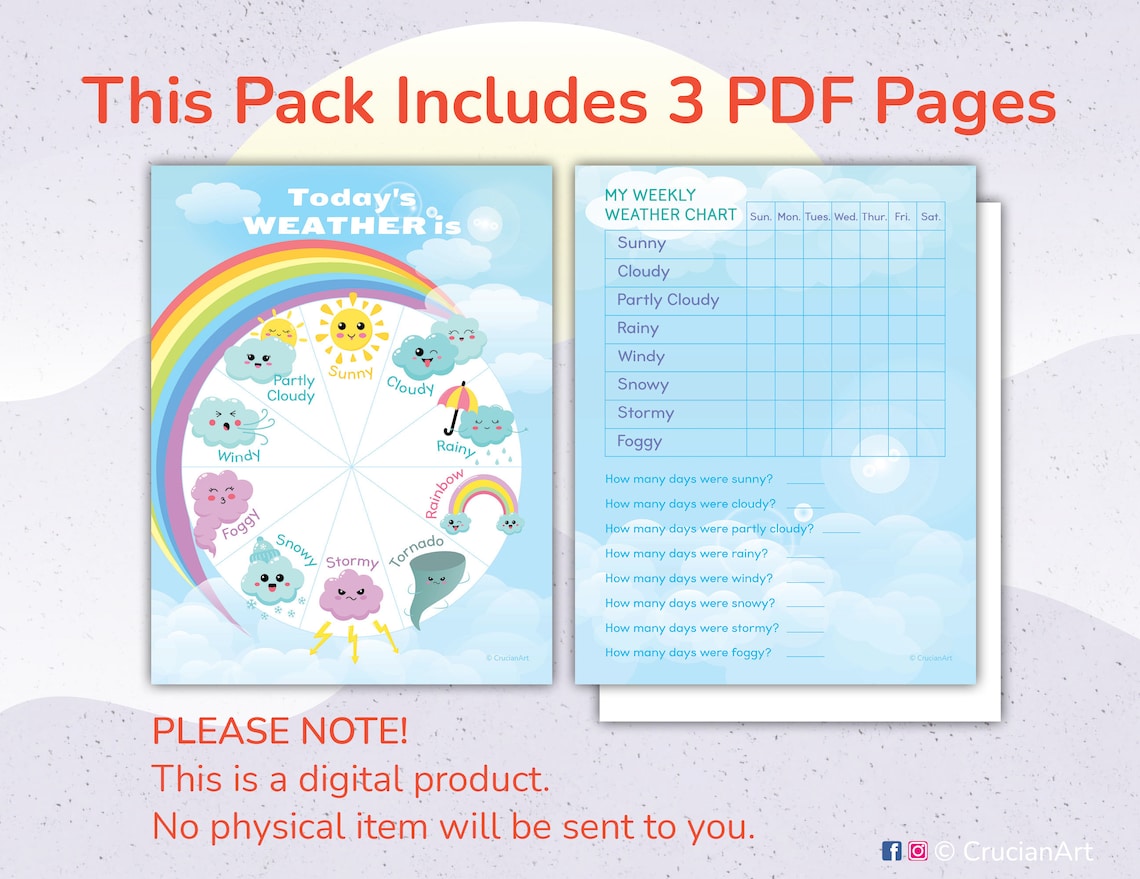 Weather Wheel Activity. Homeschool Preschool Kindergarten | Etsy