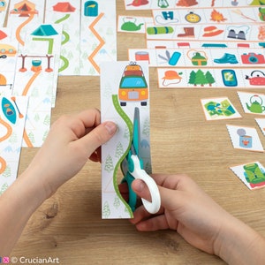 Camping Theme Scissor Strips. Summer Scissor Skills Activity. Cutting ...