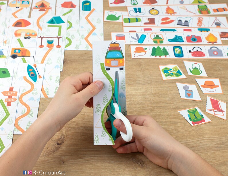 Camping Theme Scissor Strips. Summer Scissor Skills Activity. - Etsy