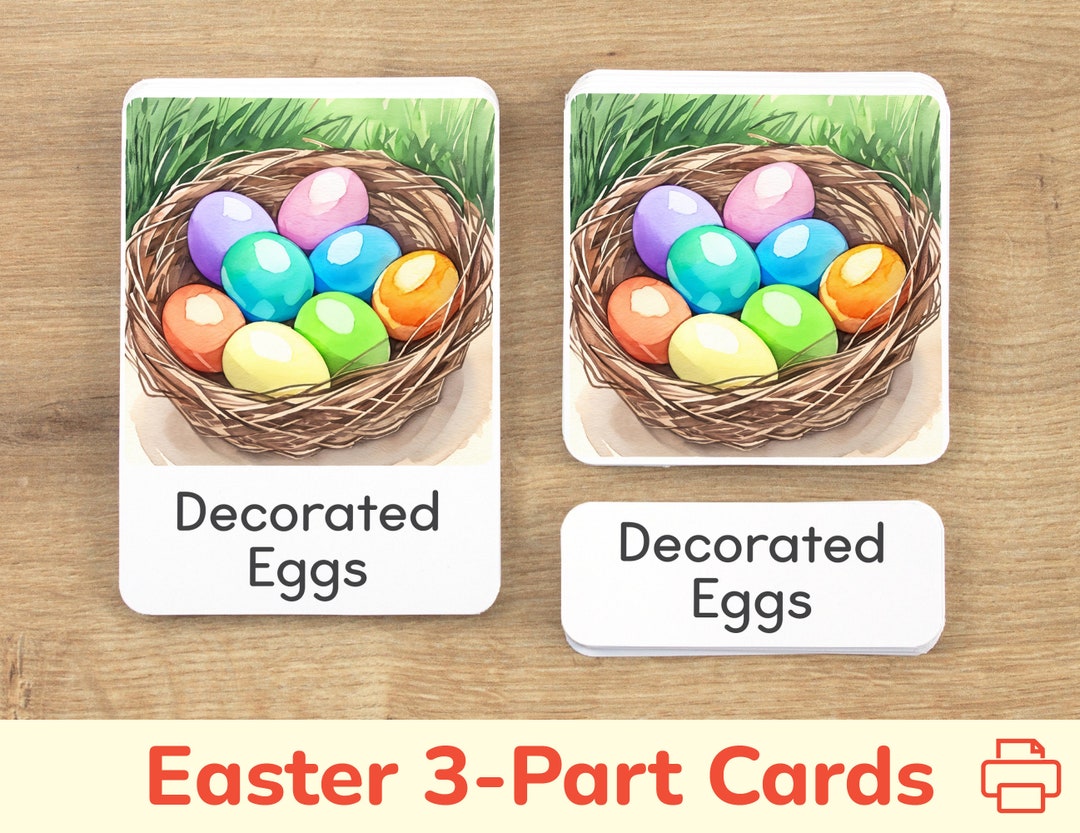 Easter Three-part Cards: Visual Cards and Words Matching. Spring ...