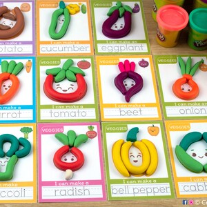 Vegetables Playdough Mats. Printable Toddler Preschool Educational ...