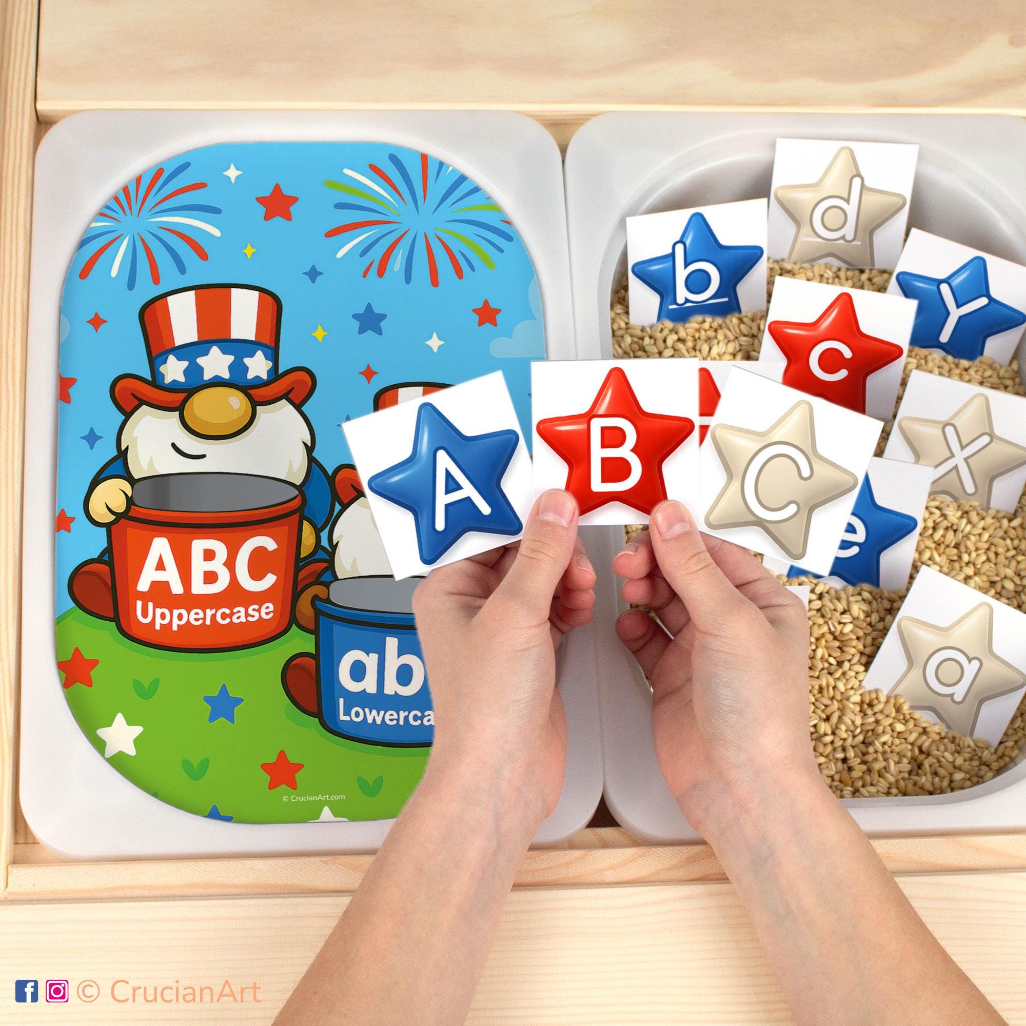 4th of July ABC Star Flisat Insert: Independence Day Printable Template ...