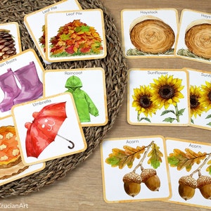 Fall Theme Memory Game: Printable Toddler Preschool Matching Activity ...
