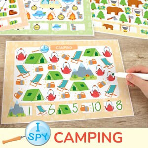 Camping I Spy Counting Activity. Preschool Learning Worksheets ...