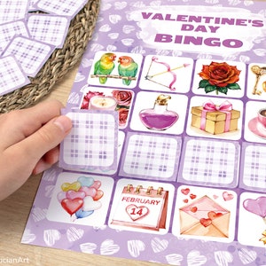 Valentine's Day Bingo Game: Printable Preschool, Kindergarten, Toddler ...