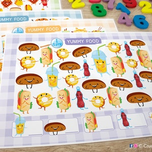 Yummy Food I Spy Counting Activity. Preschool Learning Worksheets ...