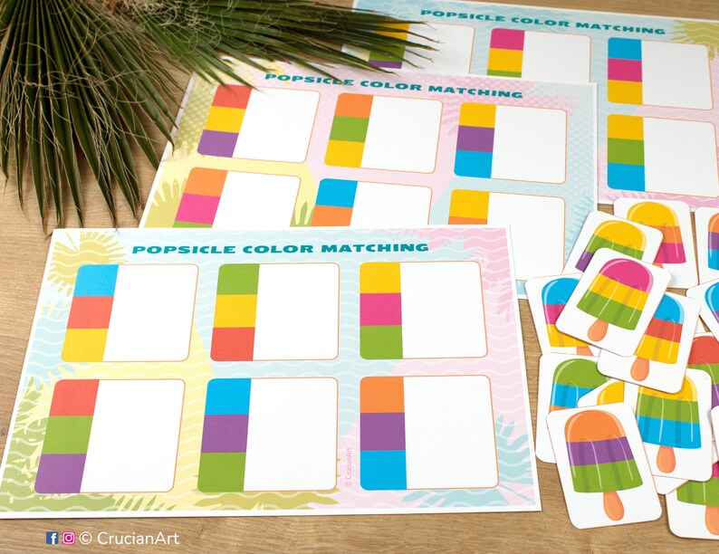 ICE CREAM Color Matching Printable Activity. Popsicle Colors - Etsy