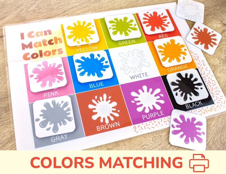 Color Matching Printable Activity. Toddler Busy Book and - Etsy