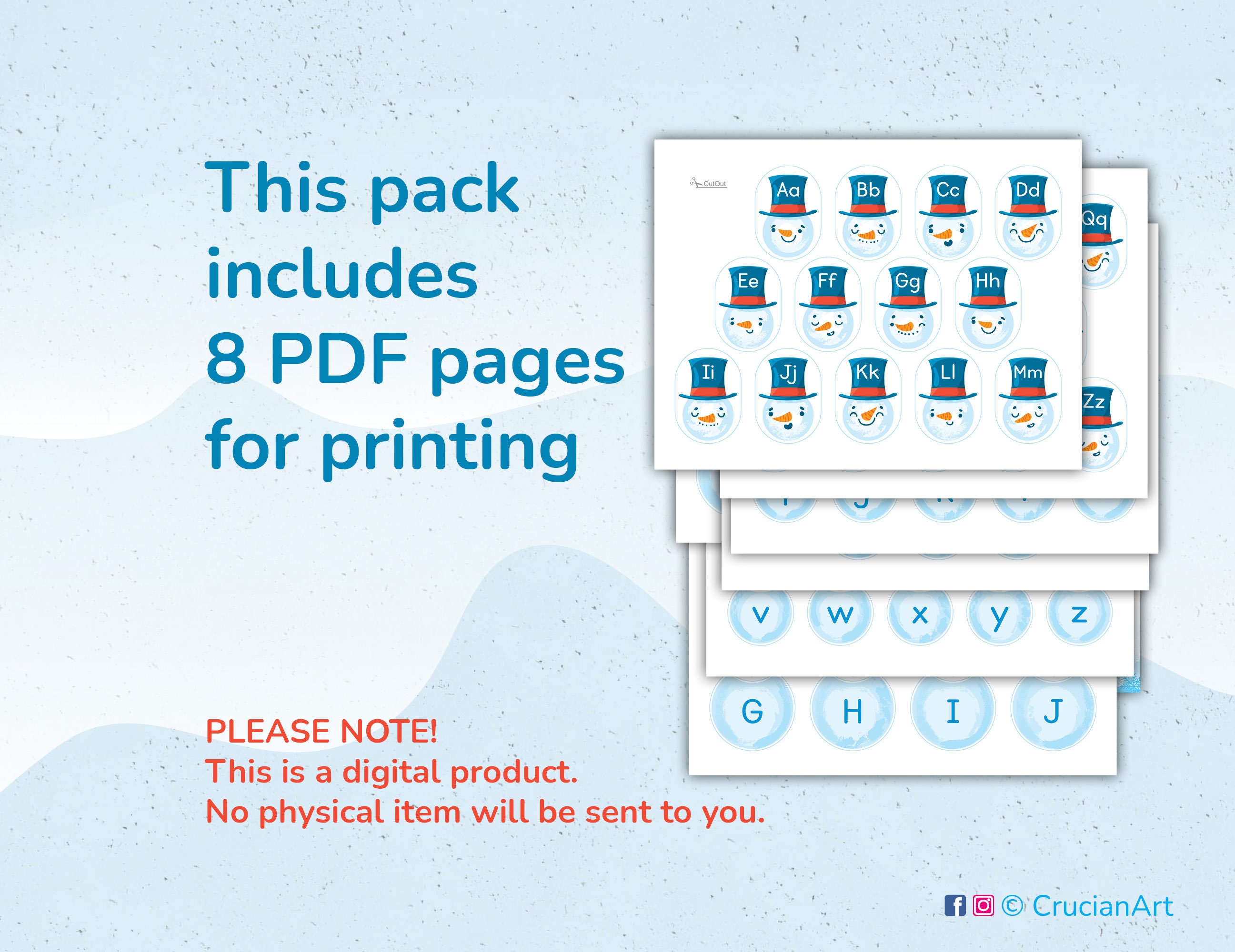 Snowman Alphabet Printable Activity for Preschool Toddler. - Etsy