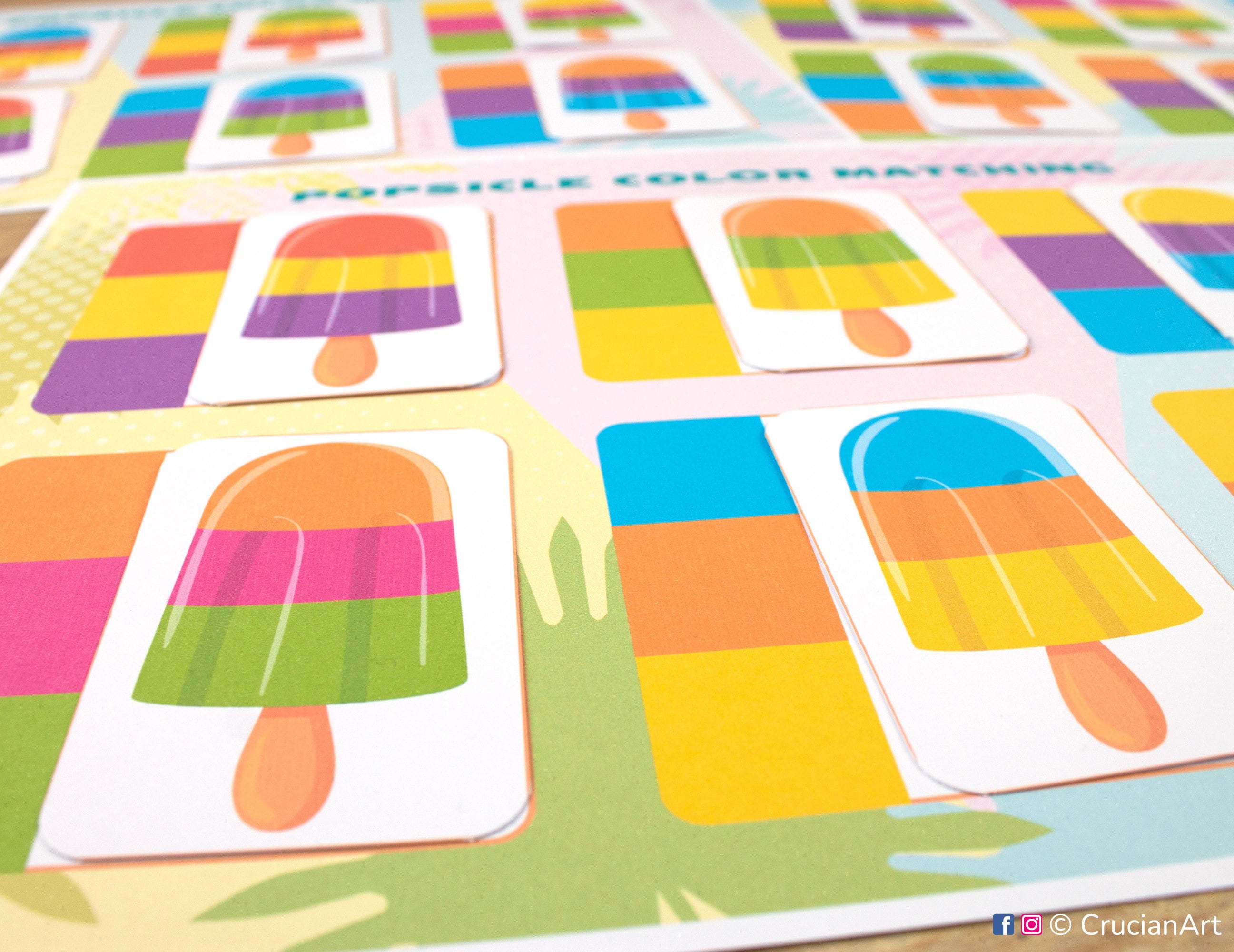 ICE CREAM Color Matching Printable Activity. Popsicle Colors - Etsy