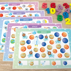 I Spy Space Counting Activity. Solar System Planets Printables Count to ...