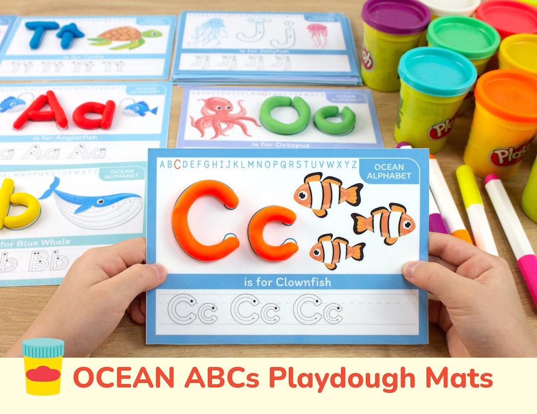 OCEAN ANIMALS Play Dough Mats. Under the Sea Alphabet - Etsy