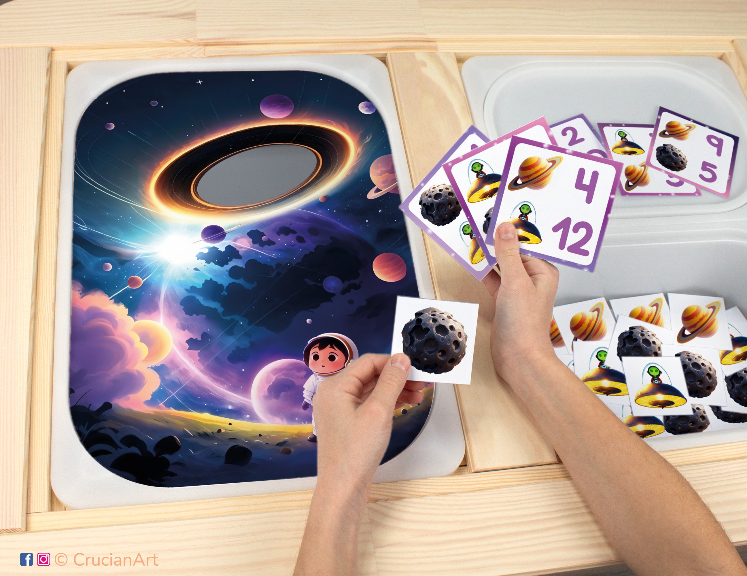 Outer Space Black Hole Flisat Insert: Match & Count Printable Activity ...