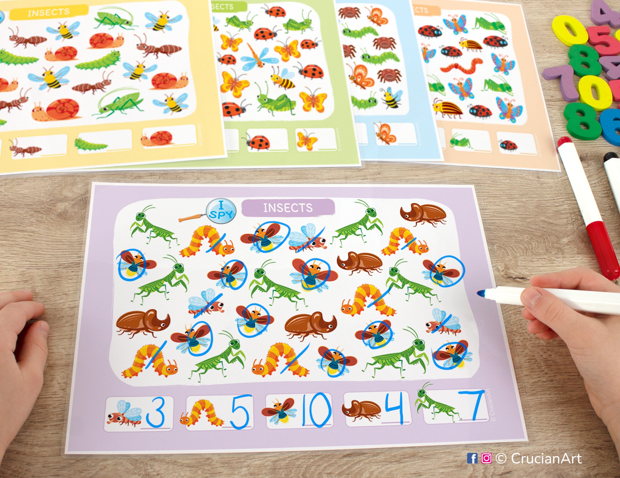 Bugs & Insects I Spy Counting Activity. Preschool, Pre-k, Kindergarten ...