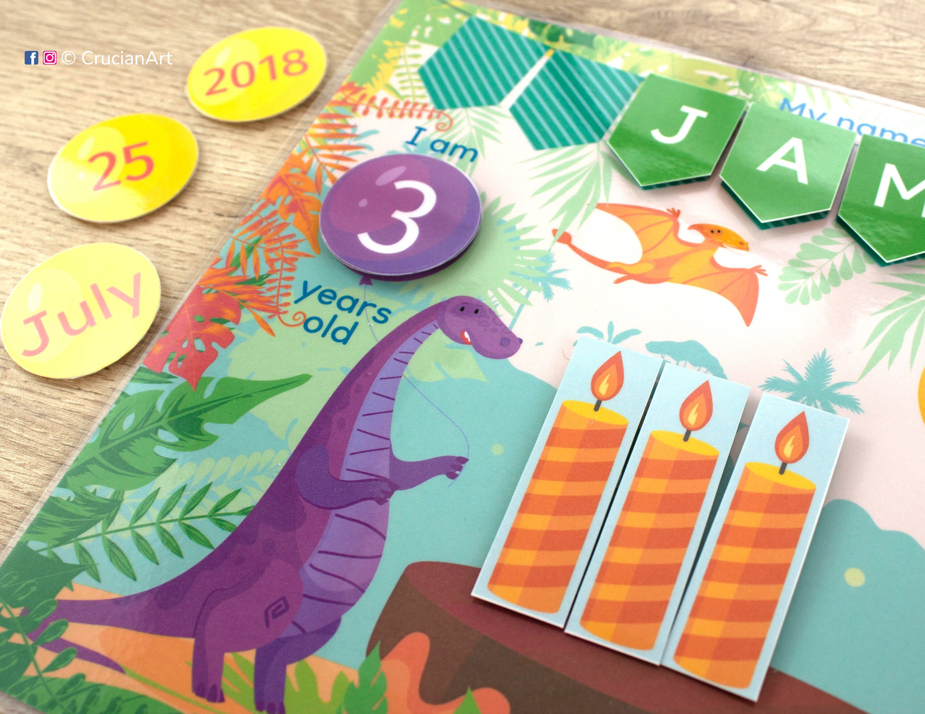 Dinosaur Themed Custom Name Spelling Activity. Printable Toddler Name ...