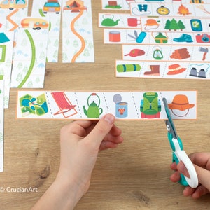 Camping Theme Scissor Strips. Summer Scissor Skills Activity. Cutting ...
