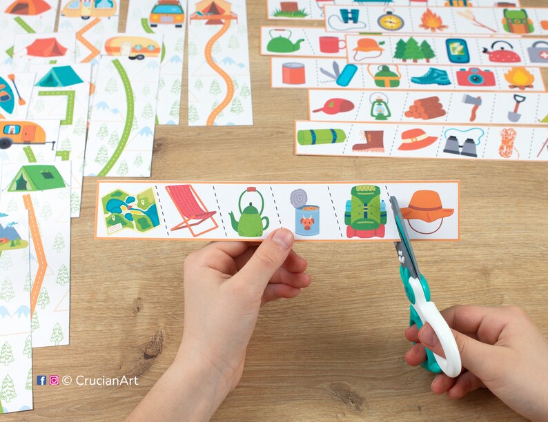 Camping Theme Scissor Strips. Summer Scissor Skills Activity. - Etsy
