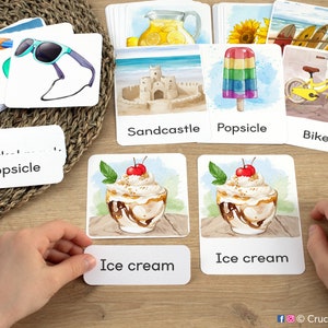 Summer Words 3-part Cards. Printable Learning Flashcards Activity ...