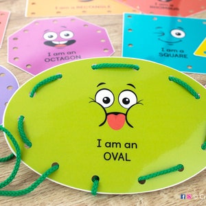 Shapes Printable Lacing Cards. Toddler and Preschool Fine Motor Skill ...