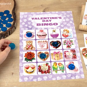 Valentine's Day Bingo Game: Printable Preschool, Kindergarten, Toddler ...