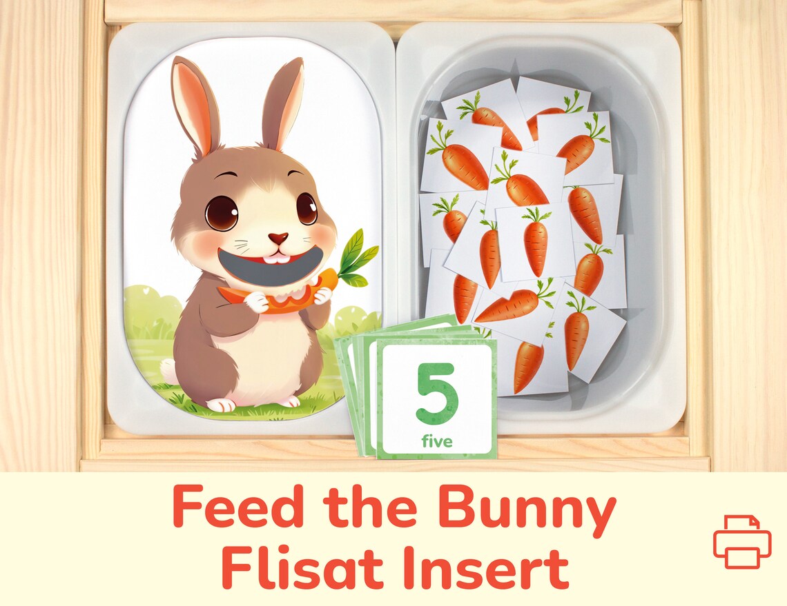 Feed the Bunny Carrots Flisat Insert: Counting up to 12 Printable ...