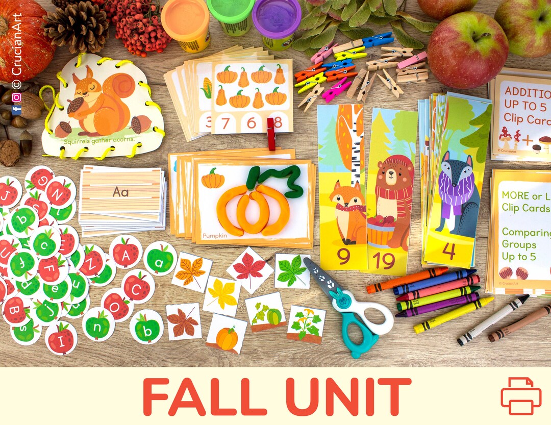 Fall Unit Printable. Autumn Preschool, Pre-k Learning Activities. - Etsy