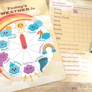 Boho Colors Weather Wheel Printable Activity. Homeschool, Preschool ...