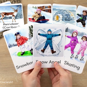 Winter Flashcards: Toddler Preschool Kindergarten Printable Flash Cards ...