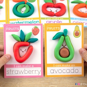 Fruits Playdough Mats. Printable Toddler, Preschool Educational ...