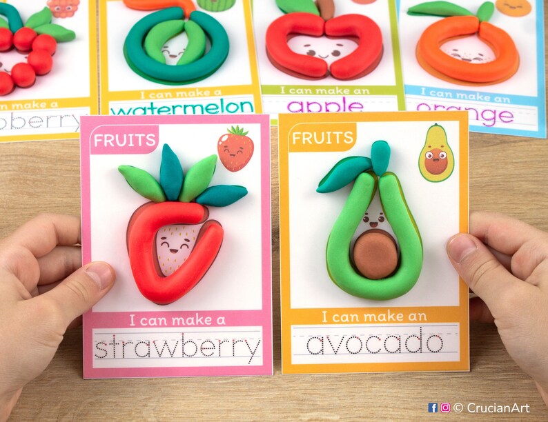 Fruits Playdough Mats. Printable Toddler, Preschool Educational ...
