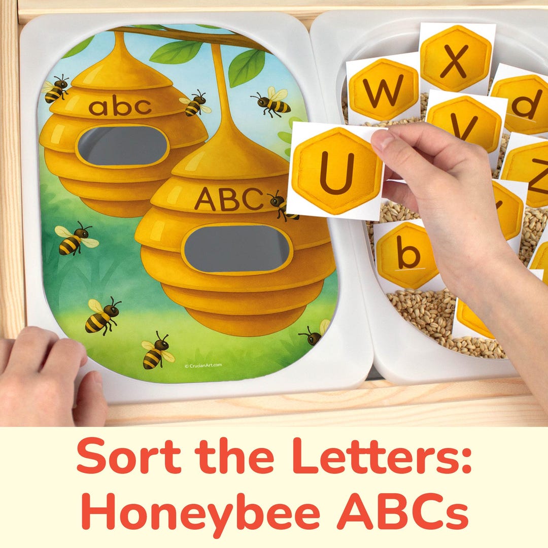 Honeybee Abcs Alphabet Sorting Activity: Sort the Letters Flisat Insert ...