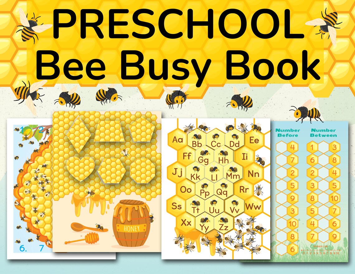 Honey Bee Preschool Printable Busy Book. Honeybee Activity. - Etsy
