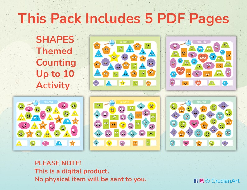 Shapes I Spy Counting Activity. 2D Shapes Printable - Etsy