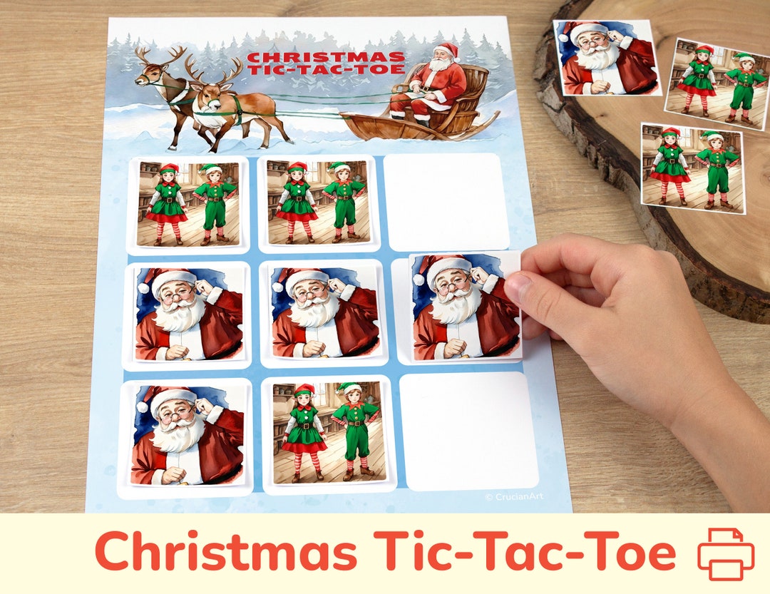 Christmas Tic-tac-toe Game: Preschool, Kindergarten Printable Activity ...