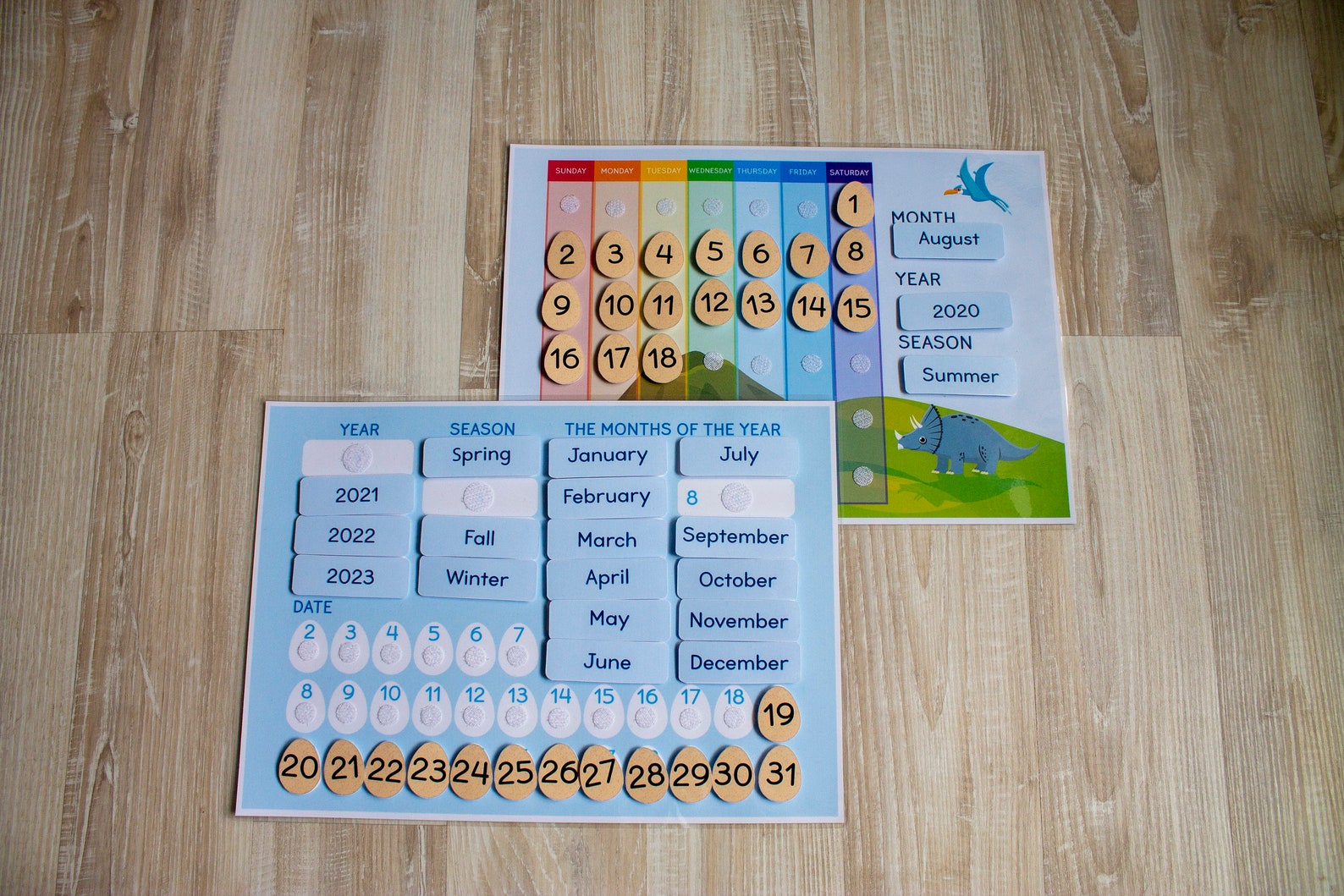 Dinosaur Themed Printable Calendar. Learning Circle Time | Etsy