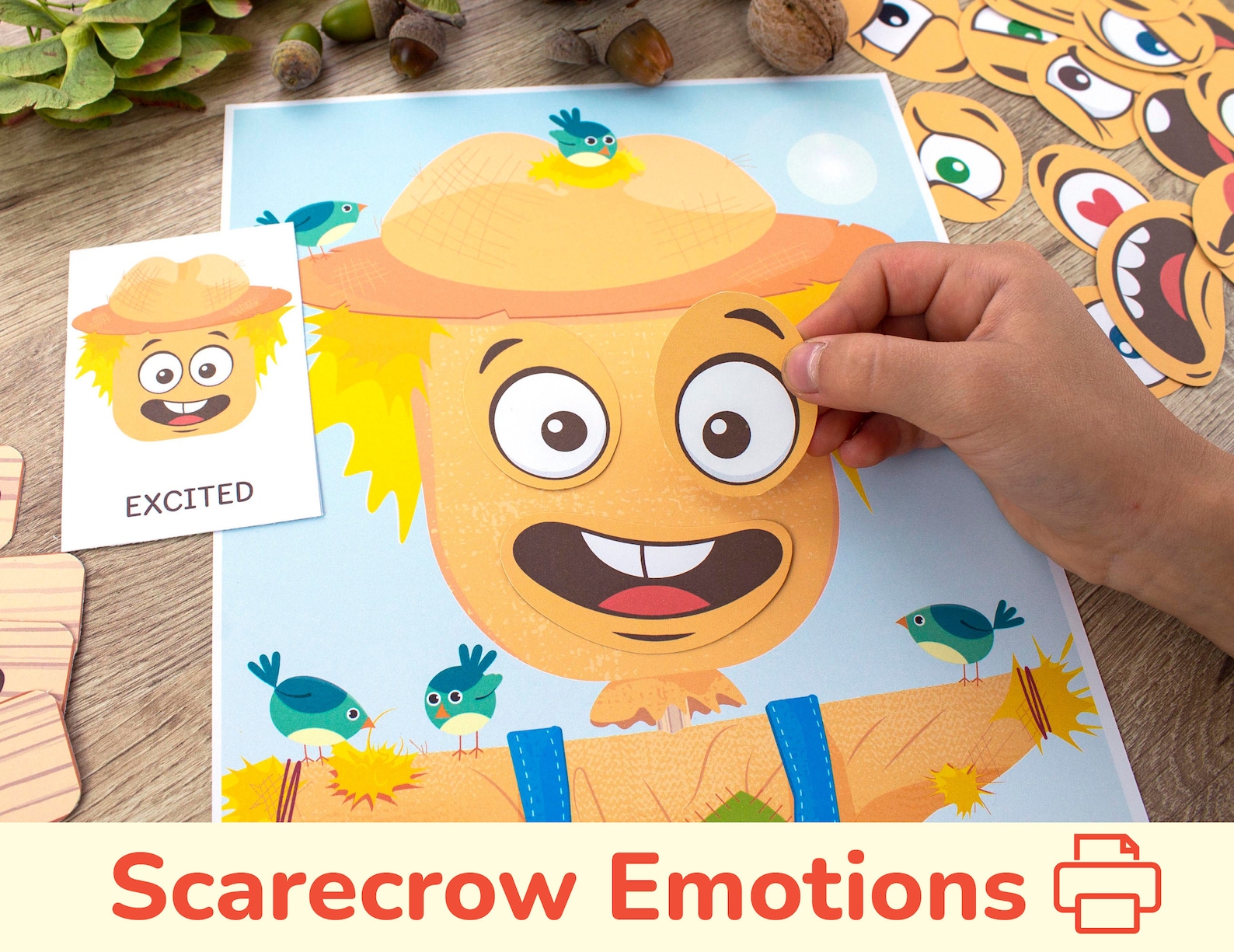 Scarecrow Emotions and Feelings Fall Printable Activity. - Etsy