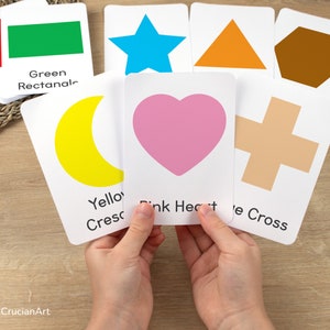 Shapes and Colors Flashcards: Toddler Visual Cards, Preschool Learning ...