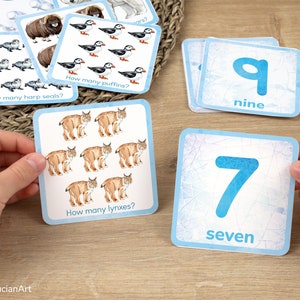 Arctic Animals Counting Activity: Printable Matching Cards. Toddler ...