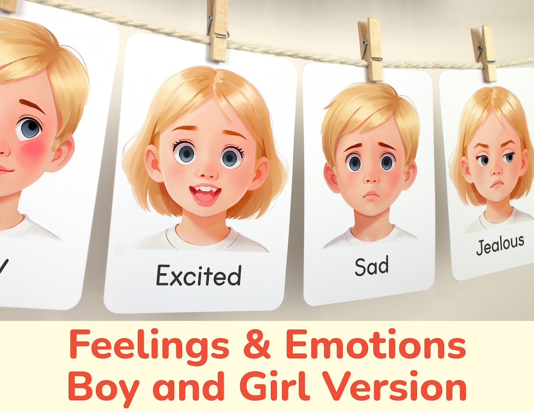 Emotions and Feelings Flash Cards. Printable Learning Flashcards ...
