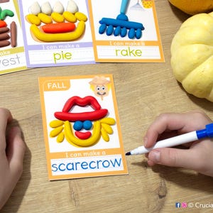 Fall Season Playdough Mats: Autumn Printable Play Dough Mat. Toddler ...