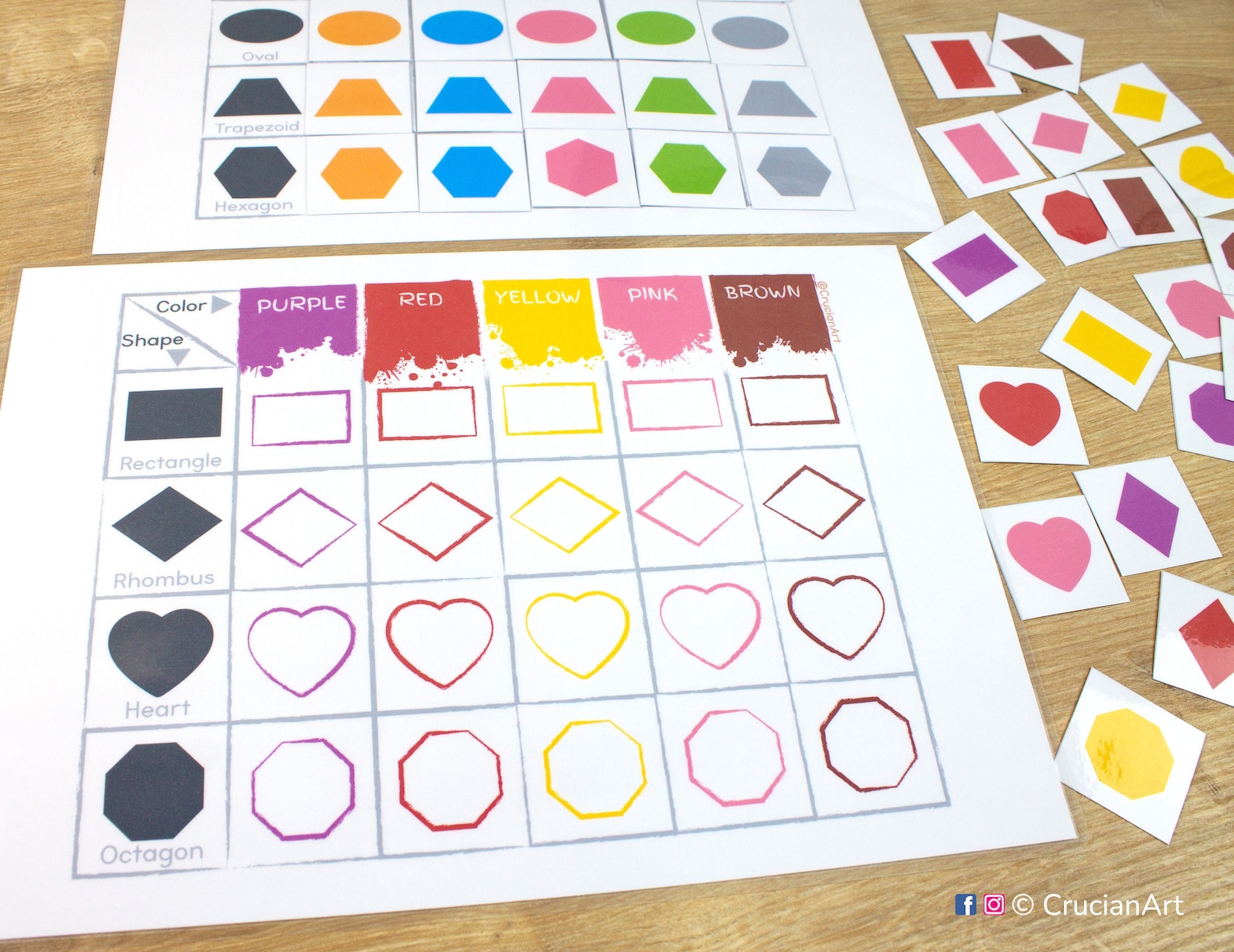 Shape & Color Sorting Printable Activity. Toddler Busy Book and ...