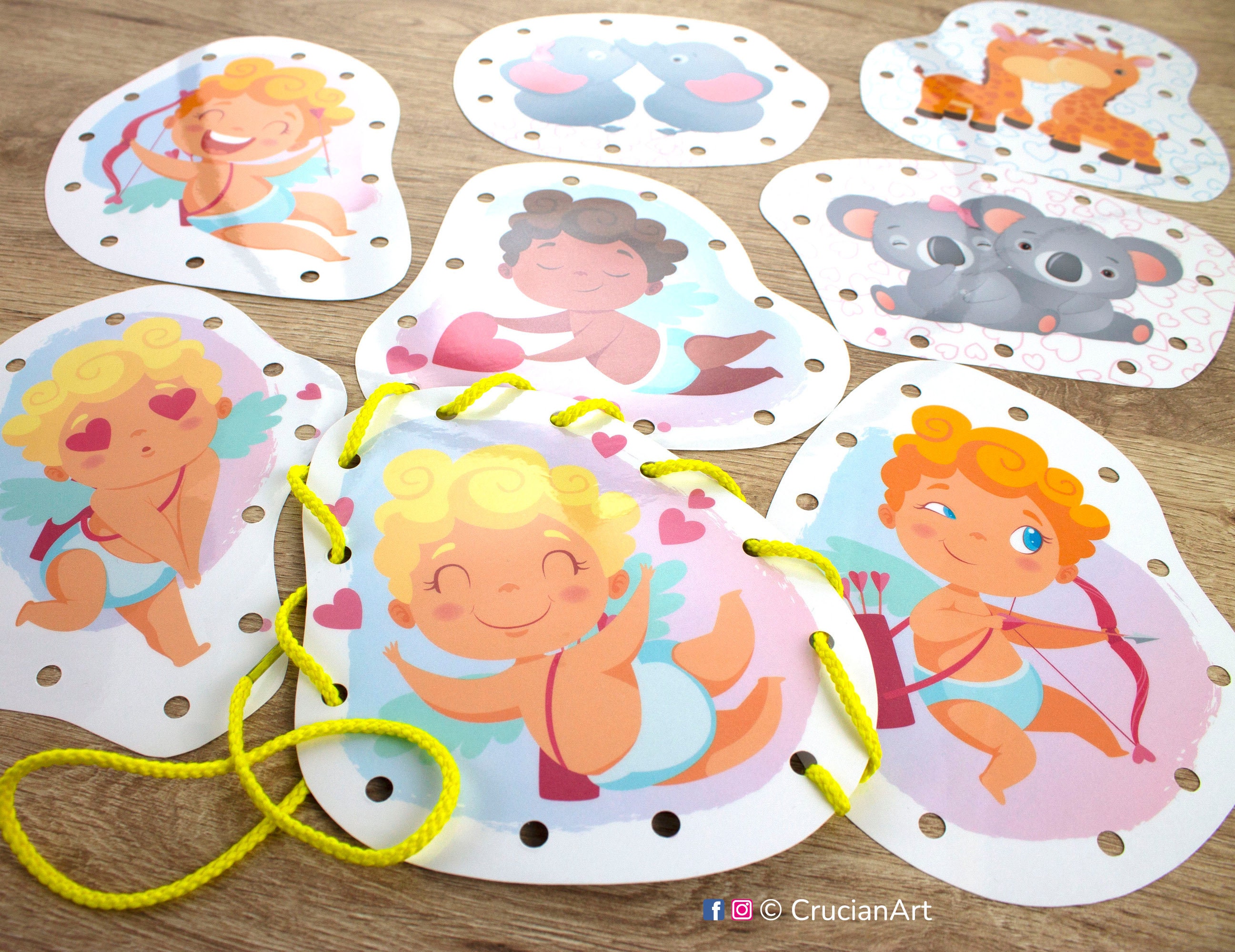 VALENTINE'S DAY Lacing Cards. Printable Fine Motor Skill | Etsy