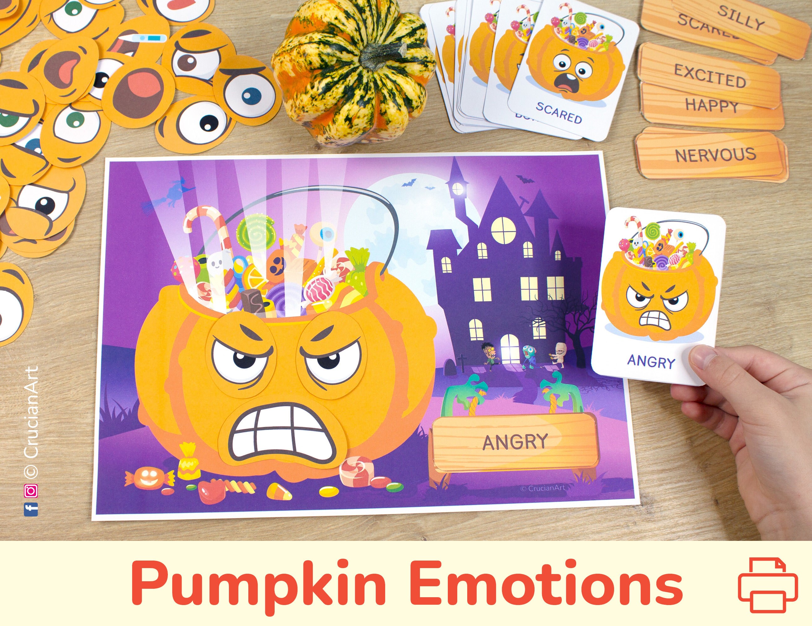 Halloween Emotions and Feelings Printable Activity. Homeschool ...