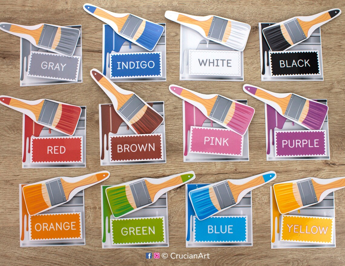 Paint Cans Colors Matching and Labeling Activity. Toddler and - Etsy