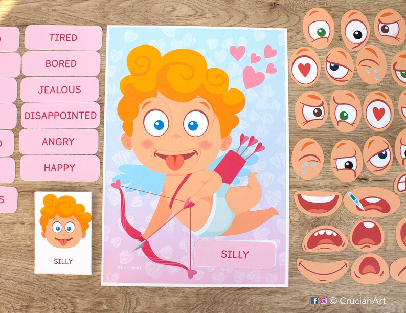 CUPID Emotions and Feelings. Valentine's Day Printable - Etsy