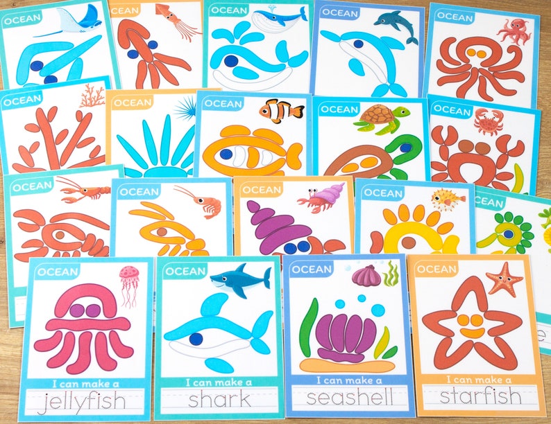 Ocean Animals Playdough Mats: Printable Play Dough Activity for Toddler ...