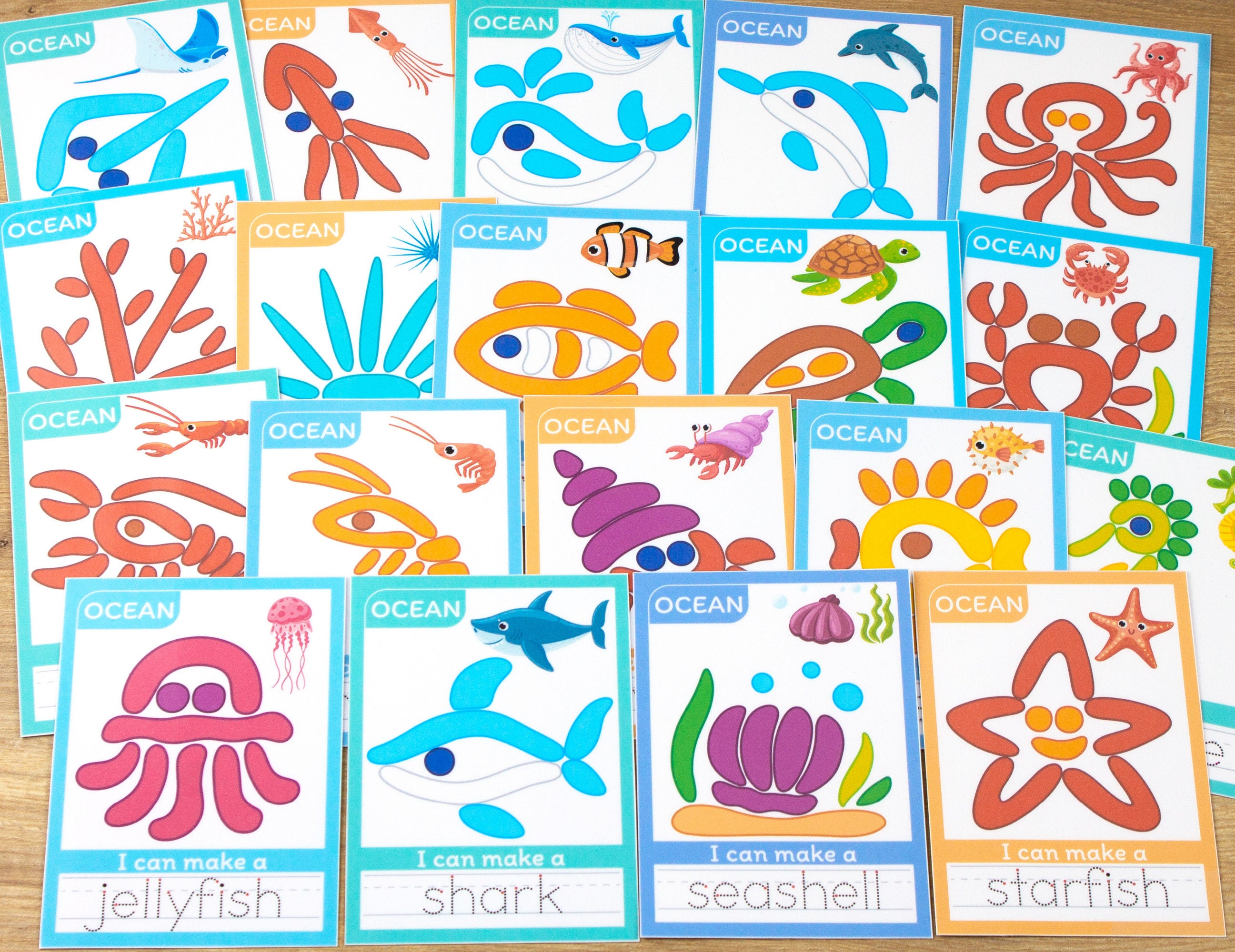 Ocean Animals Playdough Mats: Printable Play Dough Activity for Toddler ...